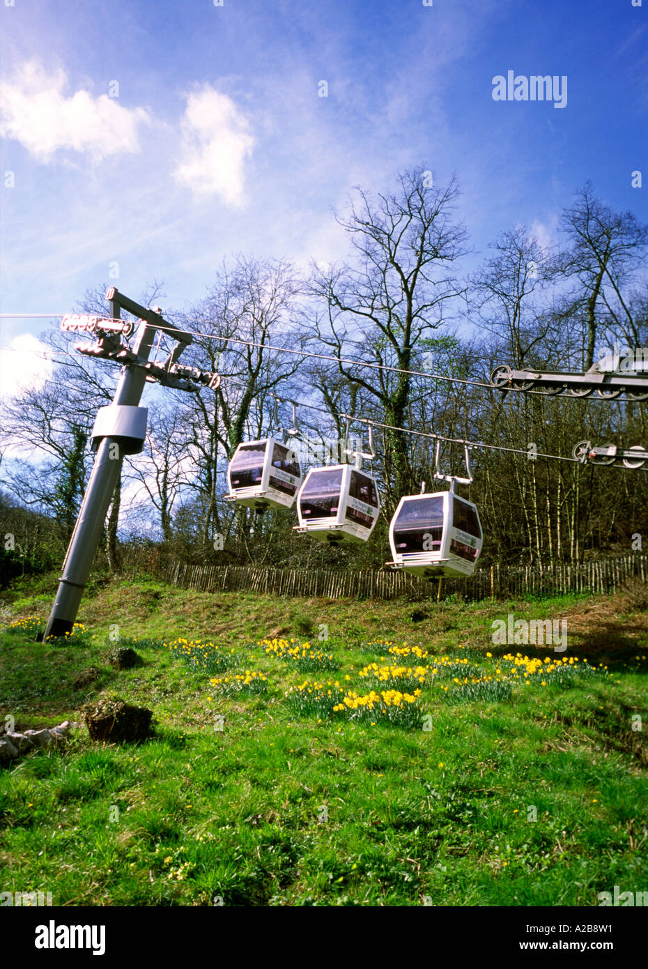 View of the new cable cars at the Heights of Abraham in Matlock Bath ...