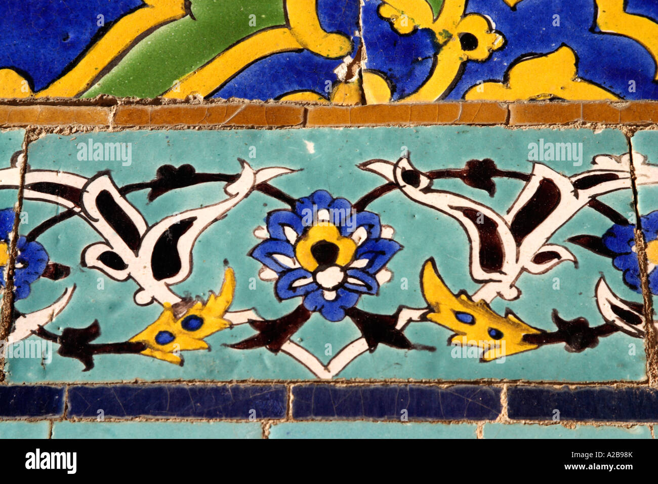 A decorated tile in the mosque, Isfahan, Iran Stock Photo - Alamy