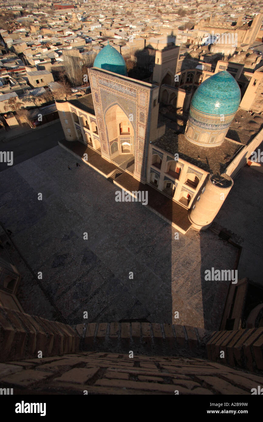 Mir-i-Arab madrasa seen from the top of the Kalon minaret, Bukhara, Uzbekistan Stock Photo - Alamy