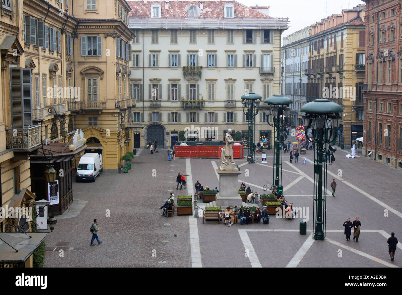 A square in Torino, Italy Stock Photo - Alamy