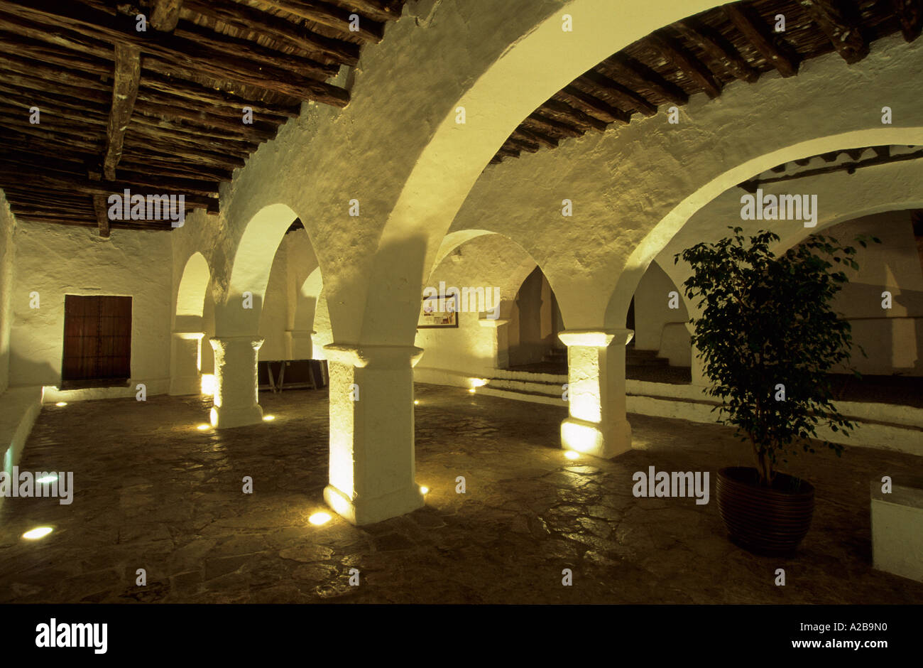 Vestibule of the old church Santa Eularia in Santa Eularia des Riu ...