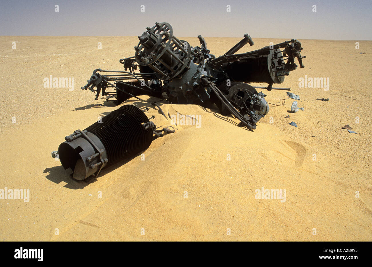 Wreck of an italian plane, World War II, Libya Stock Photo - Alamy