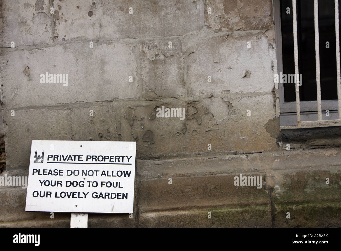 Sign stating Private Property please do not allow your dog to foul our ...