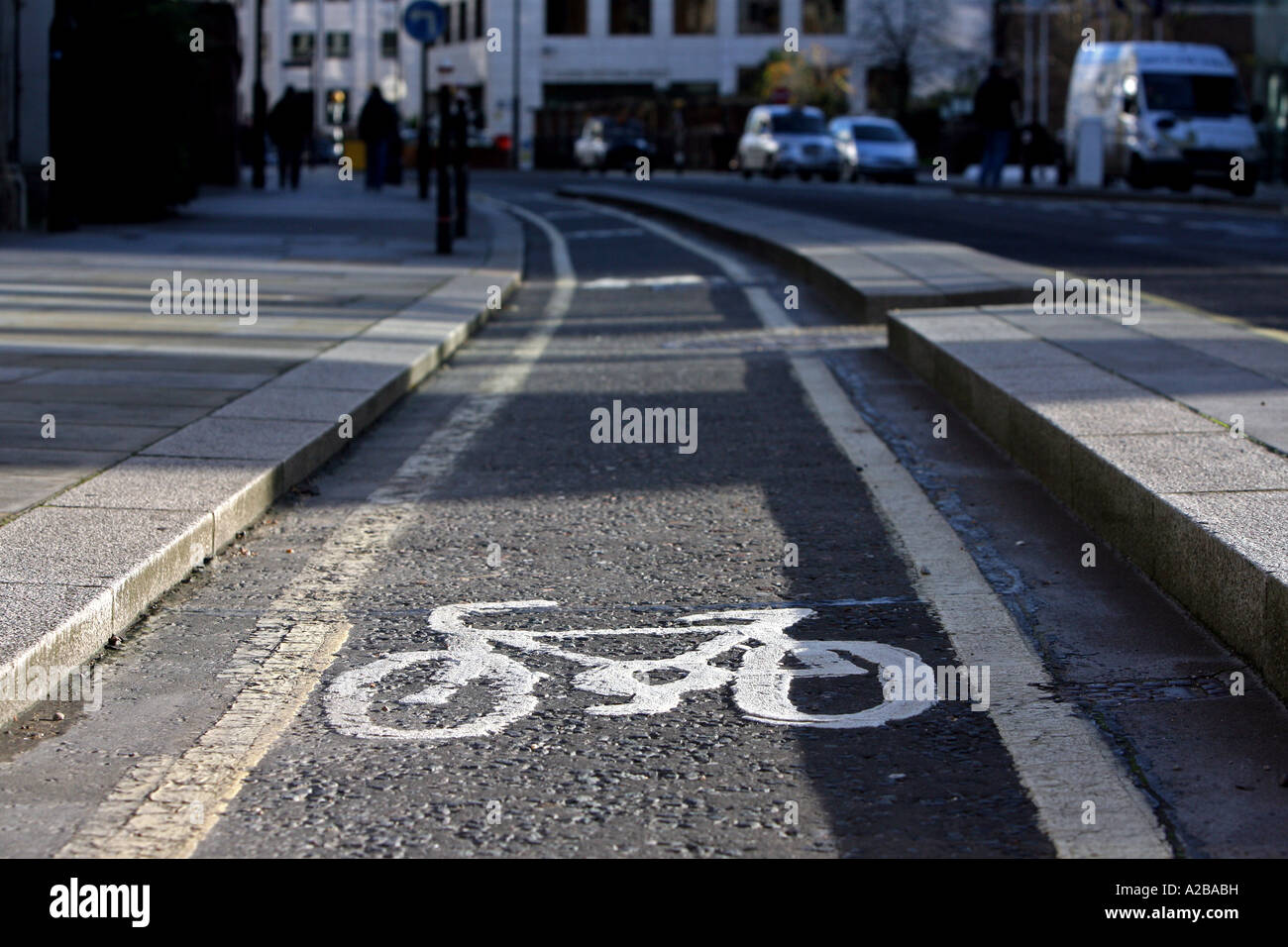 Cycle Route in Central London Stock Photo - Alamy