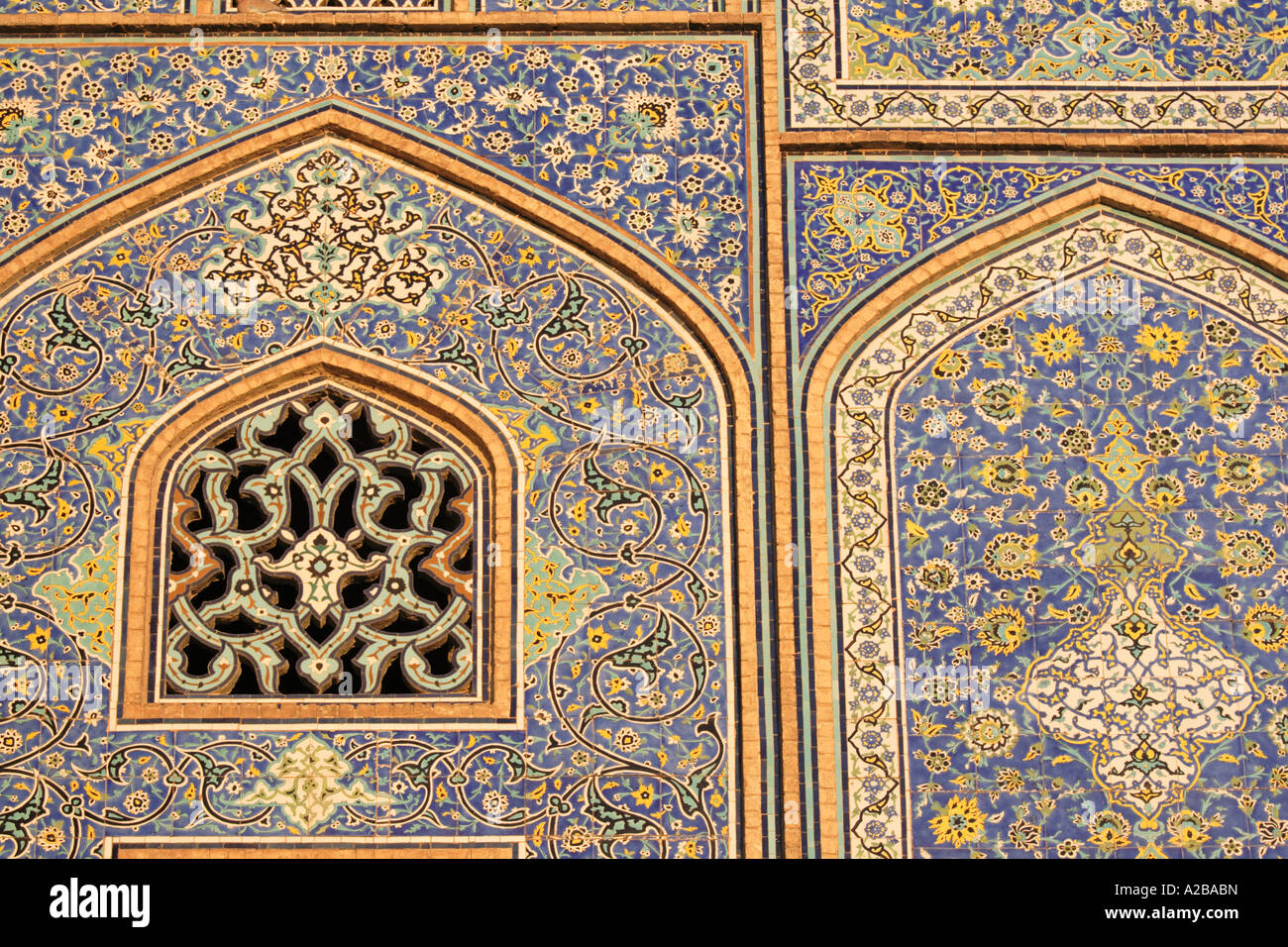 Decorations of the Sheikh Lotf Allah Mosque, Esfahan, Iran Stock Photo ...