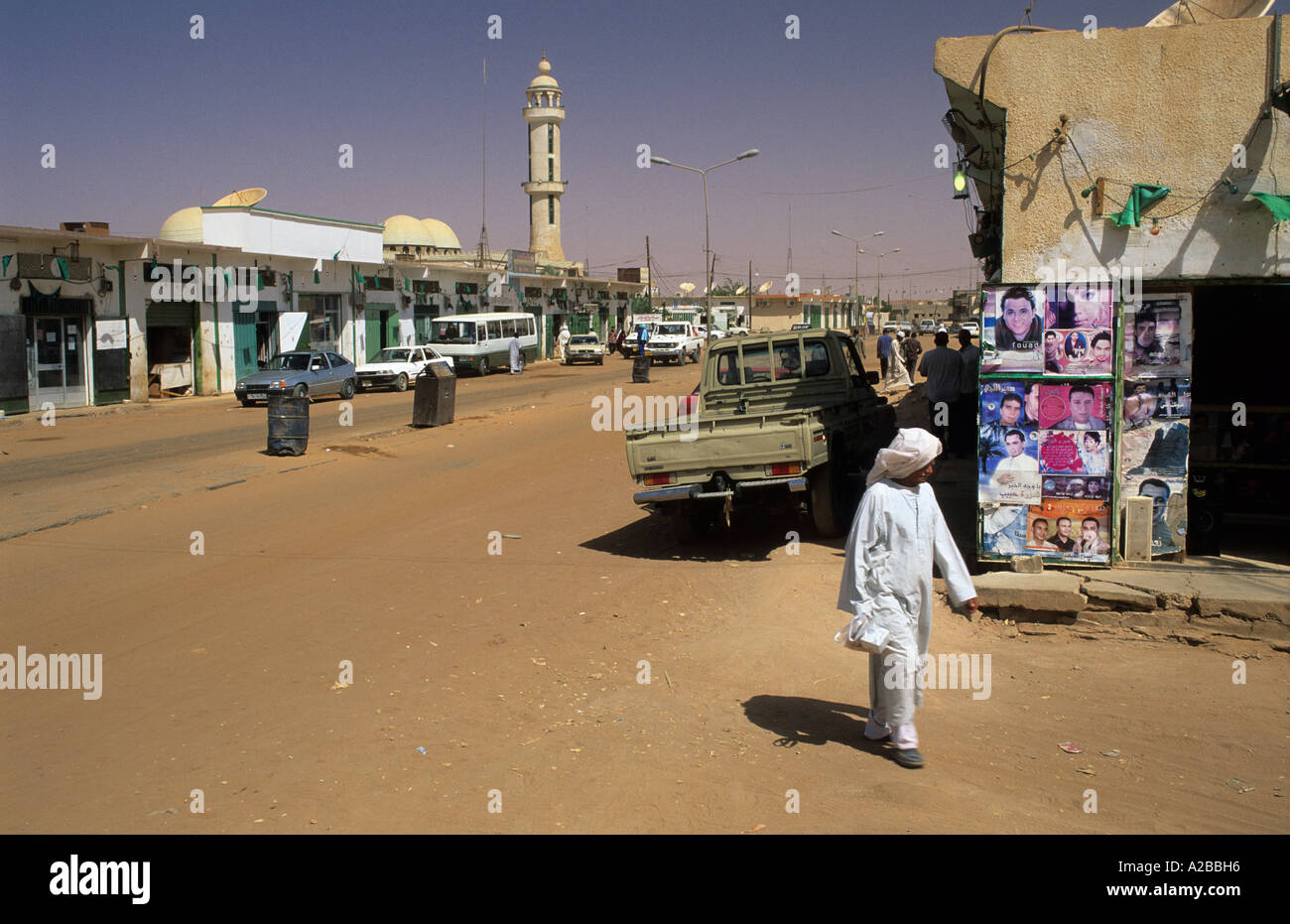 Shops at the oasis of Kufrah, Al Khofra, Al Kufrah Stock Photo - Alamy
