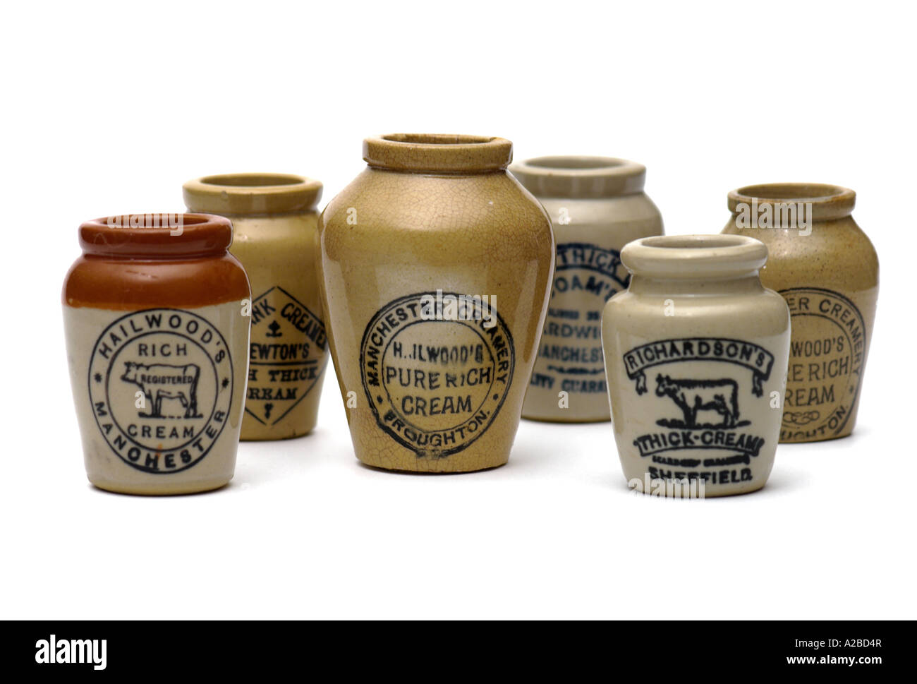 A collection of Stoneware Pots mostly Victorian Stock Photo - Alamy