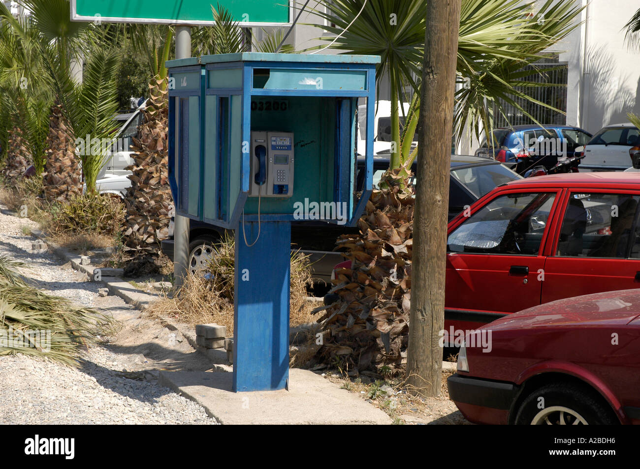 Telephone kiosk on the streets of Bodrum in Turkey Stock Photo - Alamy