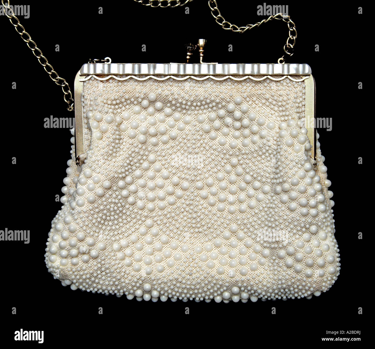 Cream Handbag 1950s Style Stock Photo - Alamy