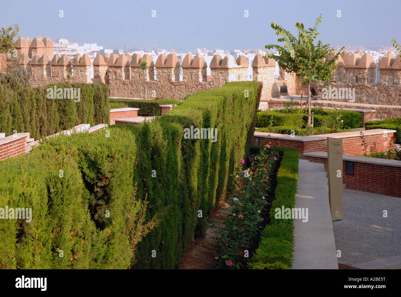 Panoramic view of Almería Alcazaba fortress & walls Almeria Andalusia ...