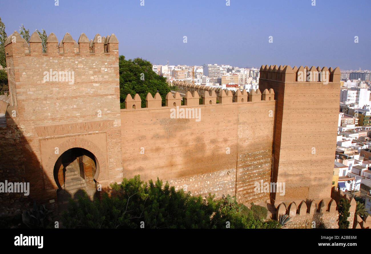 Panoramic view of Almería Alcazaba fortress & walls Almeria Andalusia ...