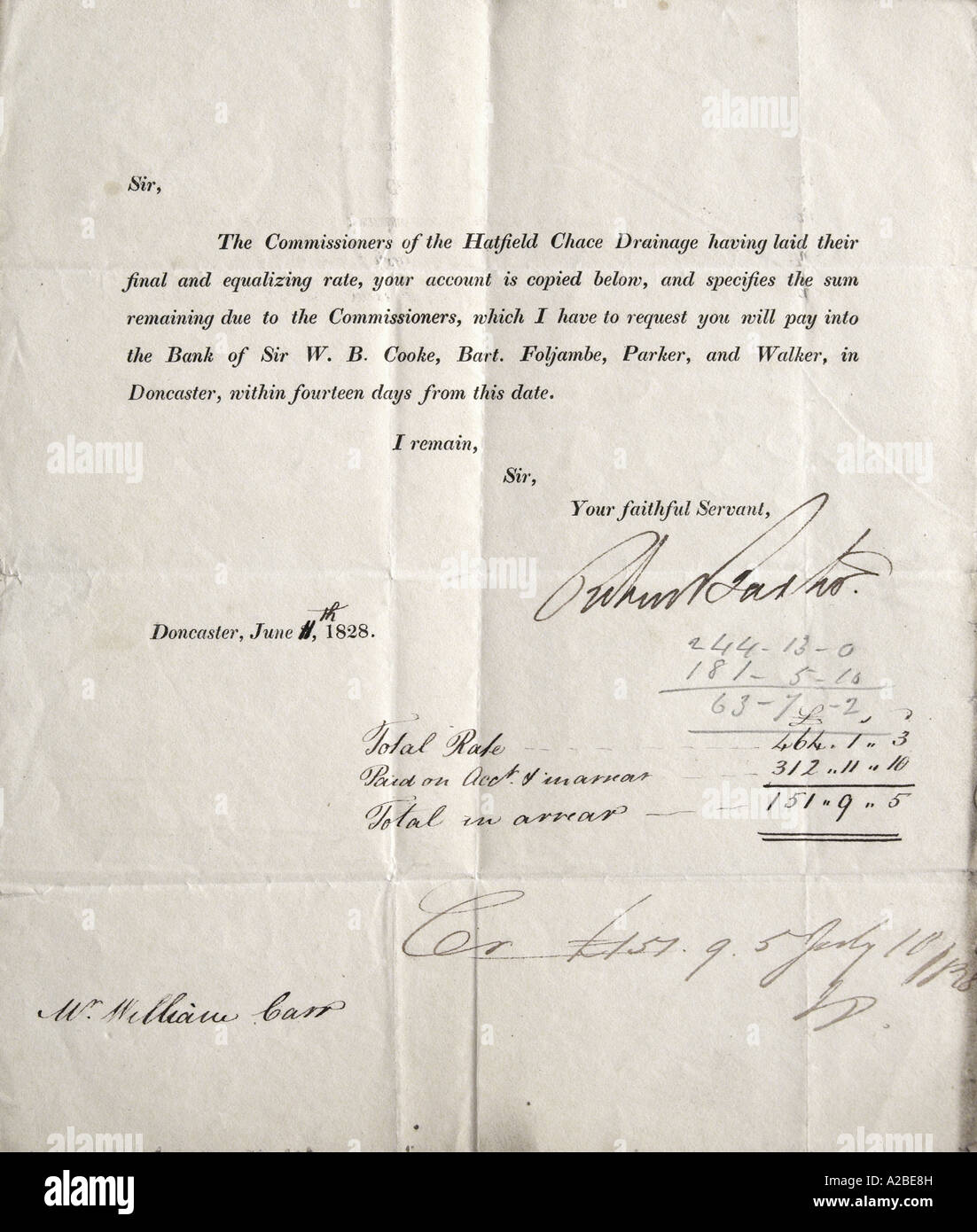 1828 Bill folded to make an envelope Stock Photo - Alamy