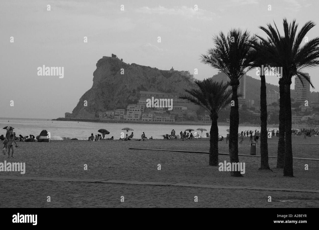 Seafront benidorm alicante alacant valencia Black and White Stock ...