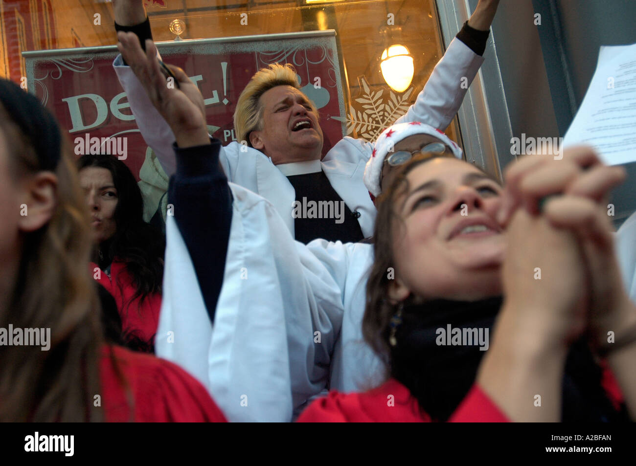 The Reverend Billy C and the choir of the Church of Stop Shopping Stock ...