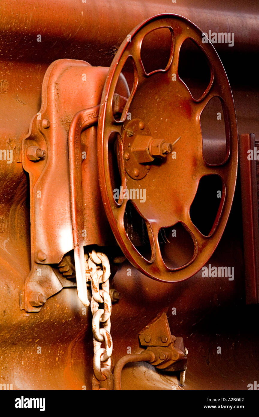 hand brake on a train's box car Stock Photo - Alamy