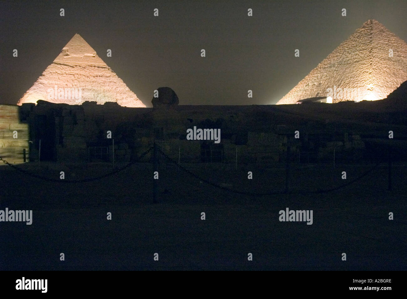 Light and Sound show of the Great Pyramids and Sphinx at Giza, Cairo ...