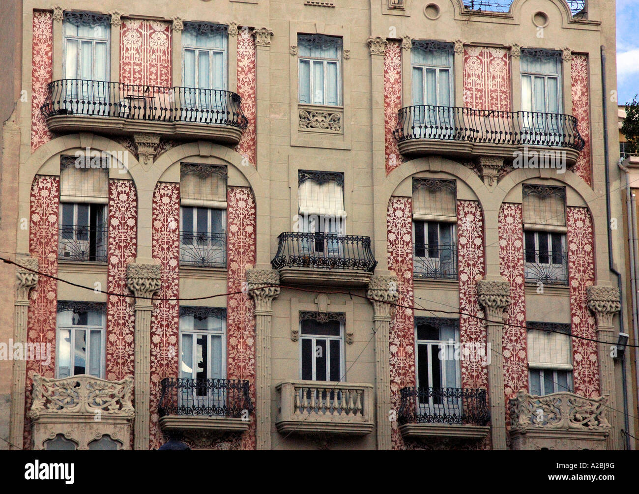 Colourful buildings old town centre Valencia Comunitat Comunidad ...