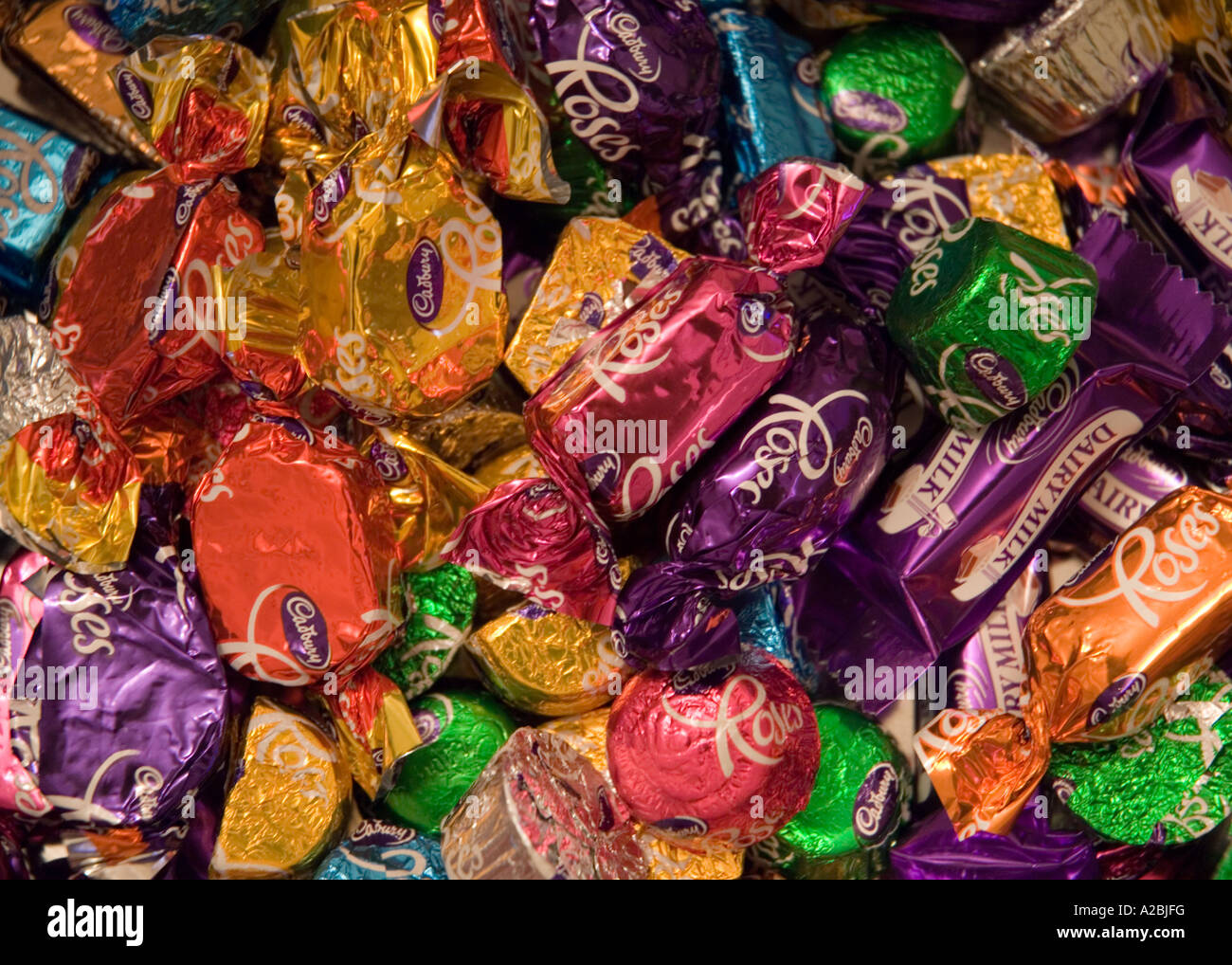 Roses Chocolates Sweets Stock Photo - Alamy