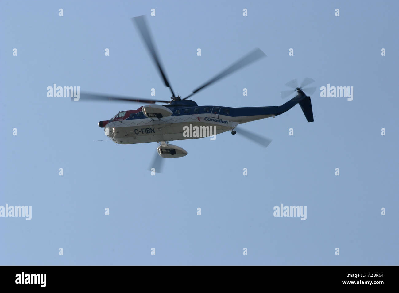 Canadian Helicopters aircraft flying Iqaluit Baffin Island Nunavut ...
