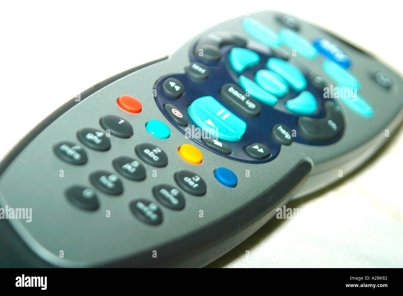 Remote control handset for UK Sky plus satellite TV system Stock Photo ...