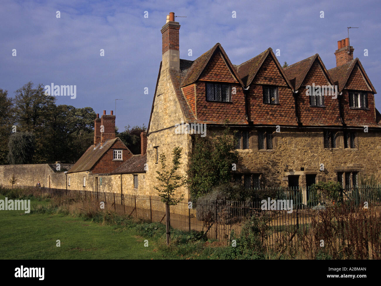 old houses by the Merton Field Oxford England Stock Photo - Alamy