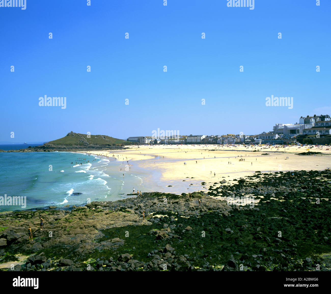 beach scene st ives cornwall Stock Photo - Alamy
