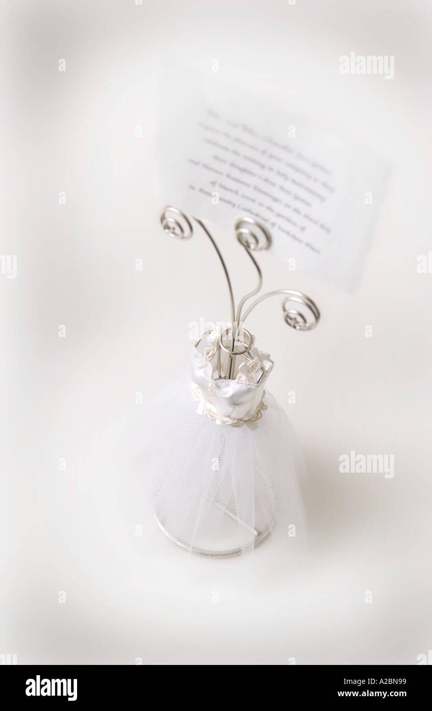 Wedding announcement on stand Stock Photo - Alamy