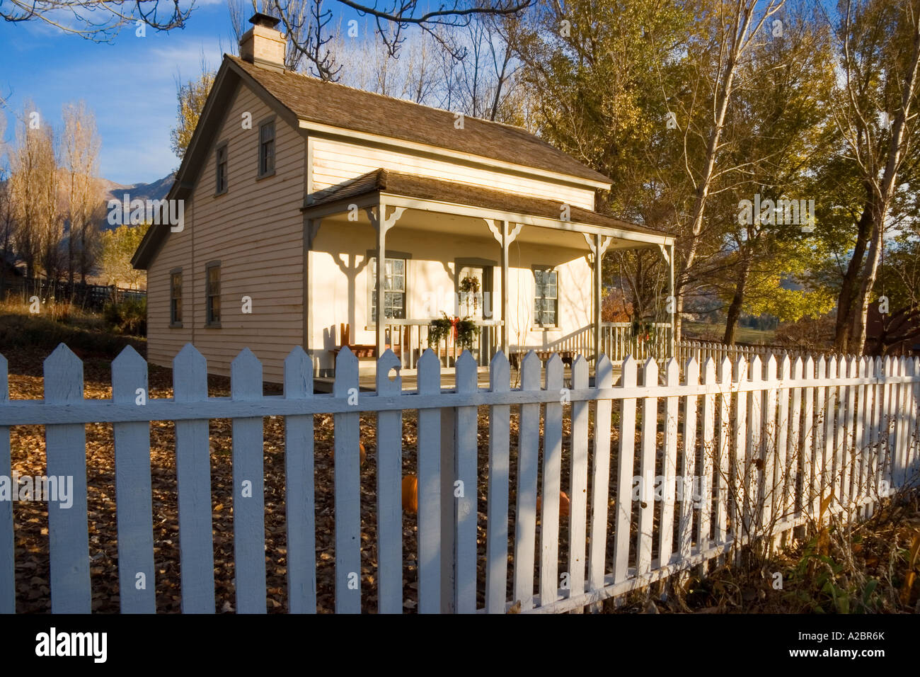 Old Mormon farm house in Old Deseret Village state park in Salt Lake ...