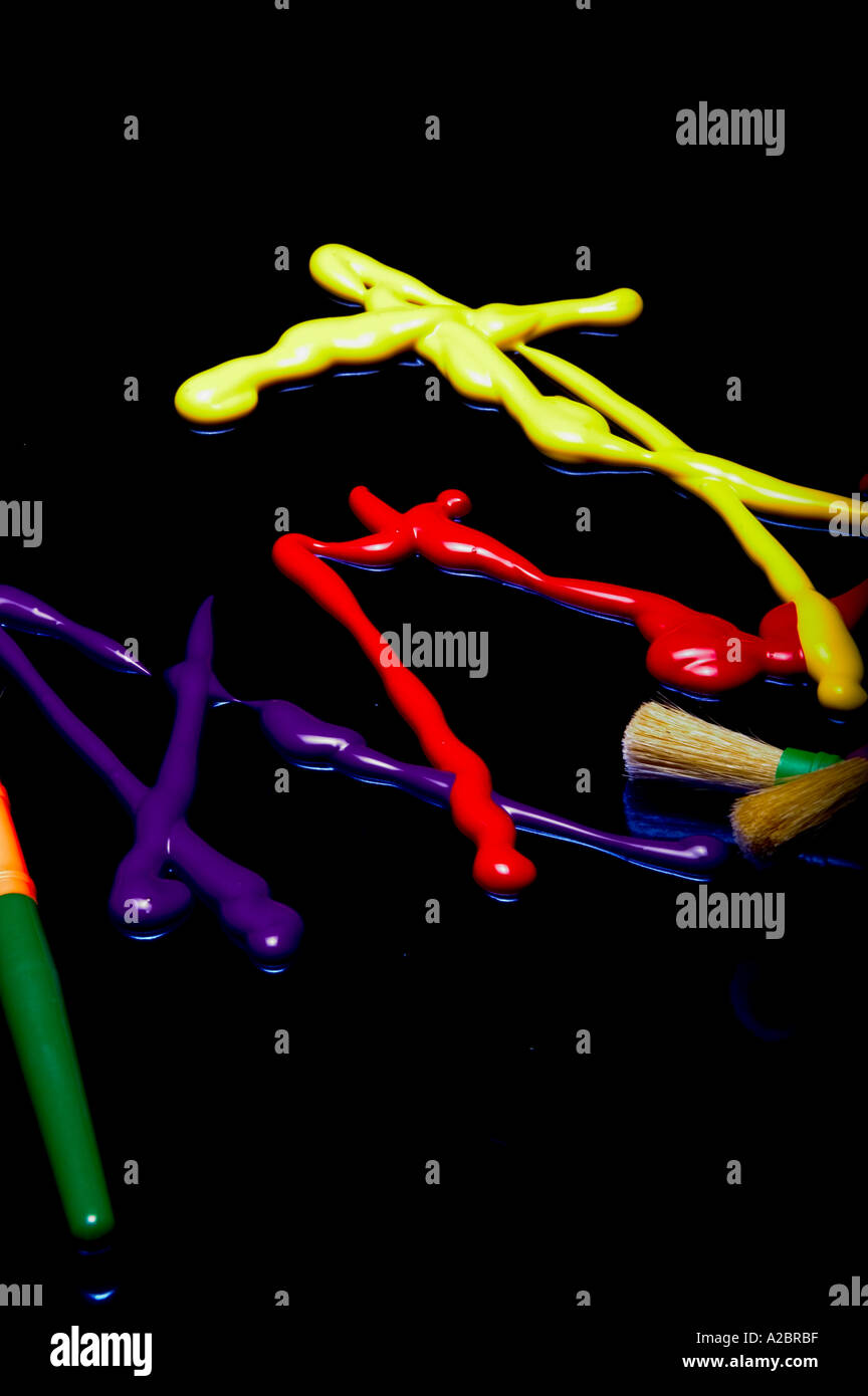 ART written in various colors of paint Stock Photo - Alamy