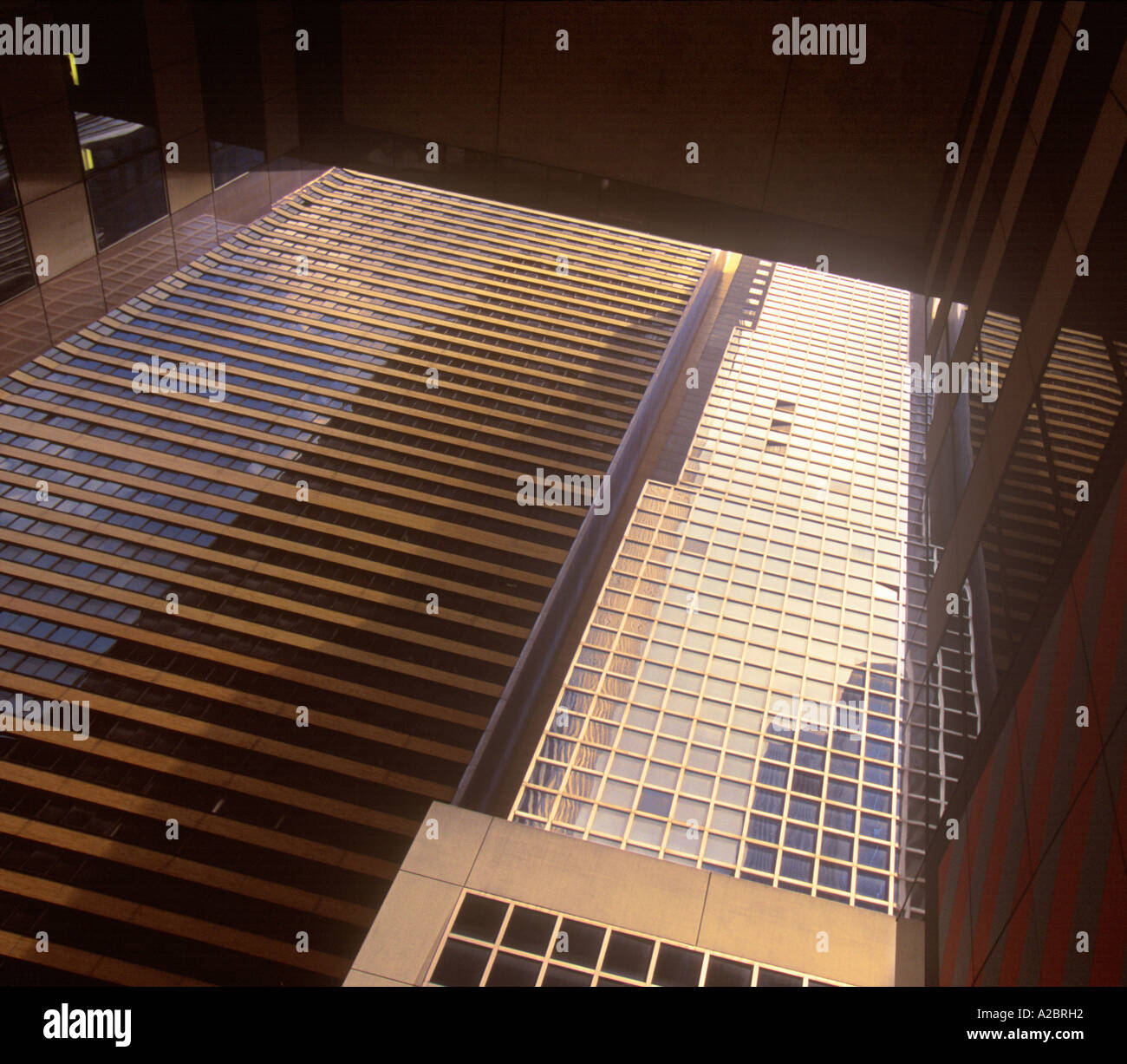 Intersecting diagonal lines of windows and beams on midtown manhattan ...