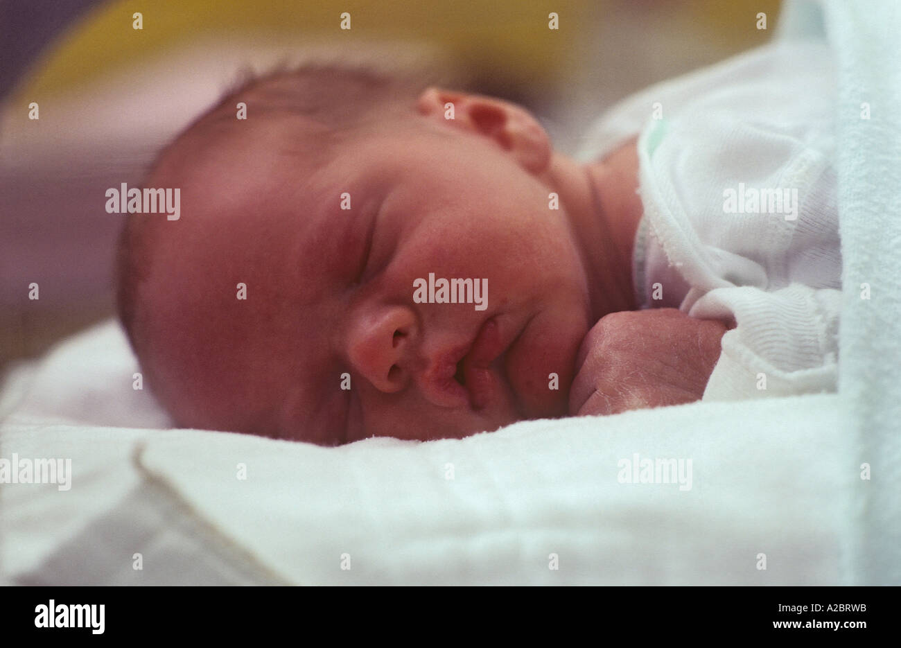 newborn baby lying on back Stock Photo - Alamy