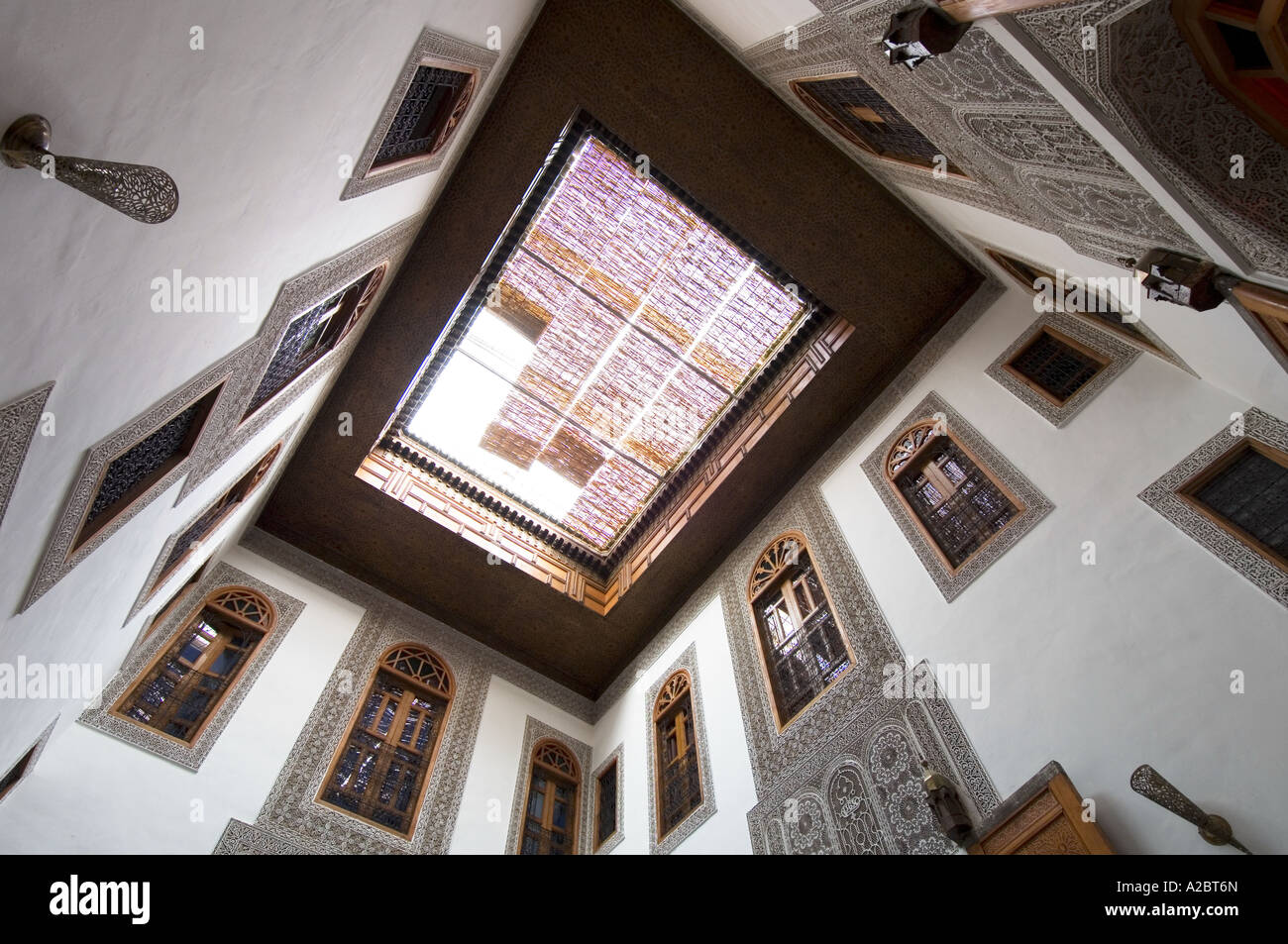 Courtyard of Riad Cle De Fes traditional restored guesthouse Fez ...