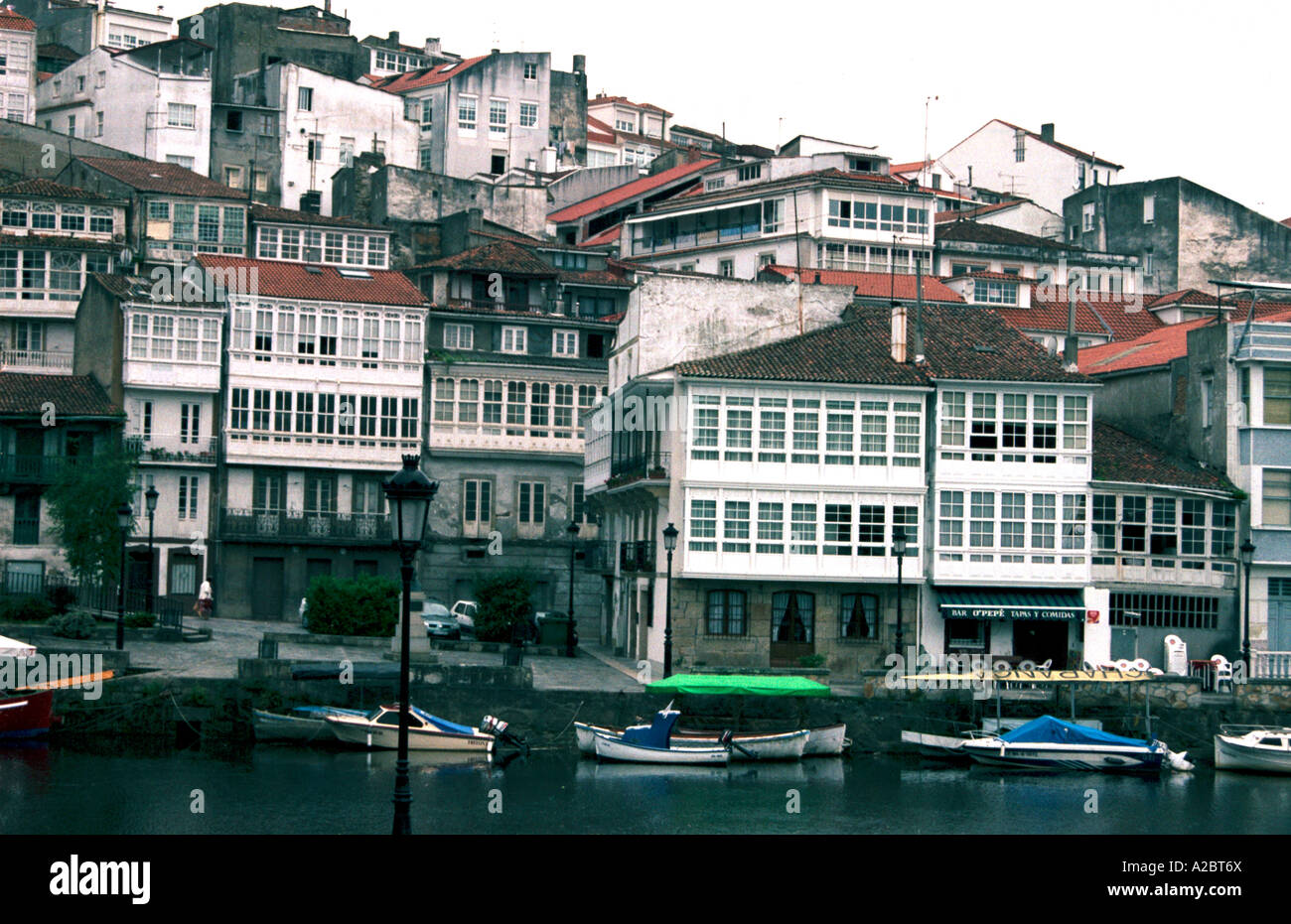 Fishing port buildings in Basque Country, Spain Stock Photo - Alamy