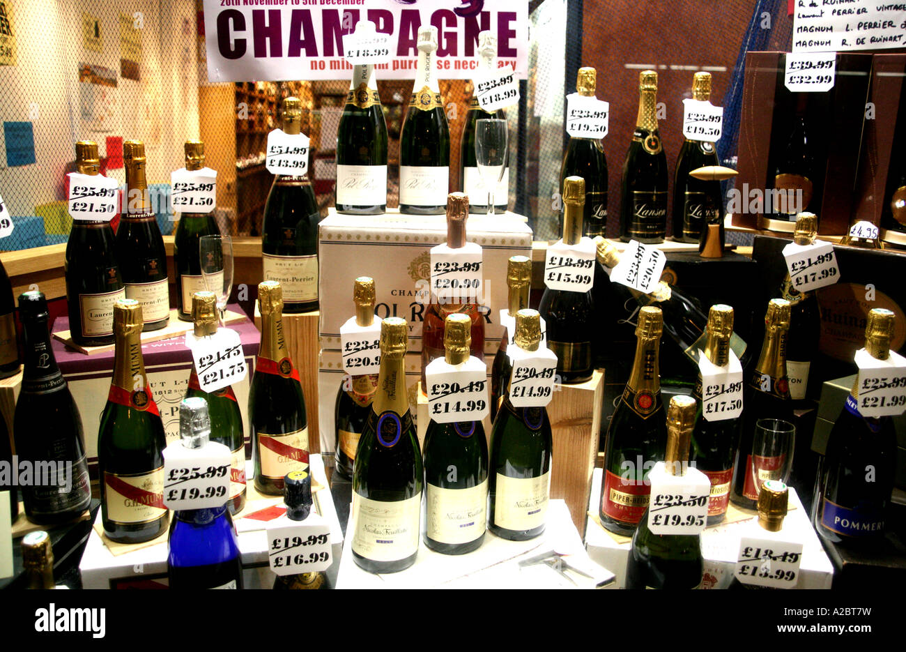 Champagne window display Stock Photo - Alamy