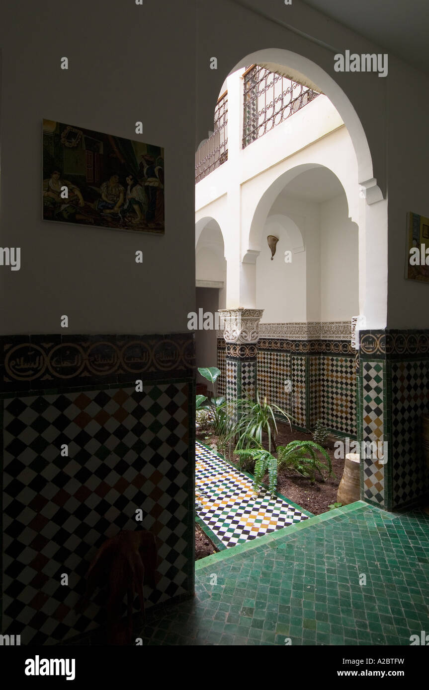 Courtyard garden at Riad Cle De Fes traditional restored guesthouse Fez ...