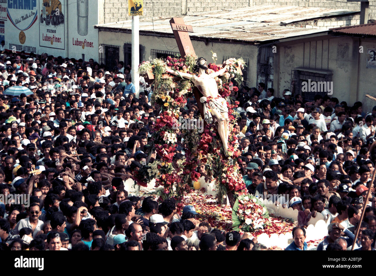 Religious crowd around Jesus figure at festival Stock Photo - Alamy