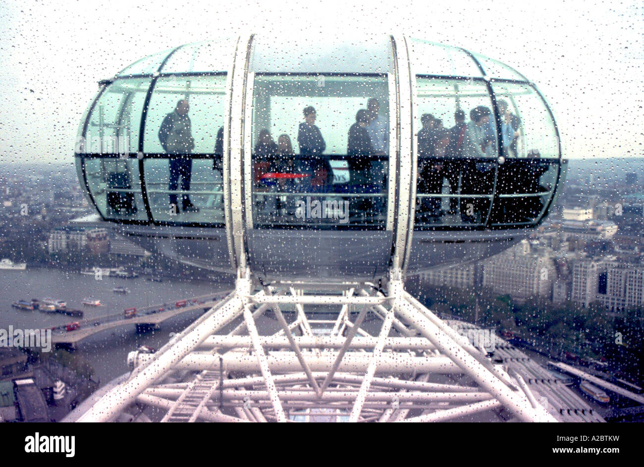 London Eye pod with passengers Stock Photo - Alamy