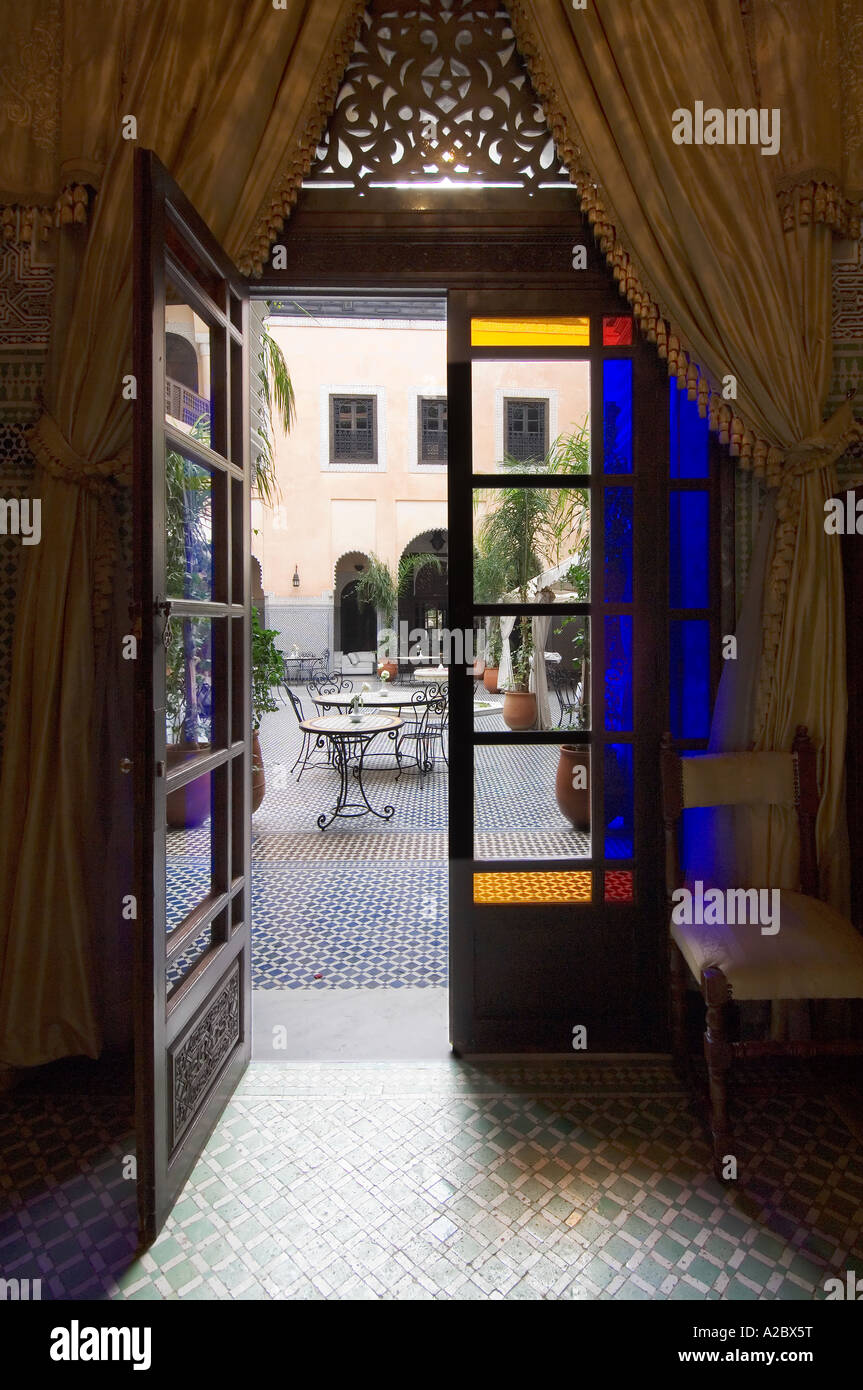 Central courtyard at Riad Sheherazade traditional restored palace ...