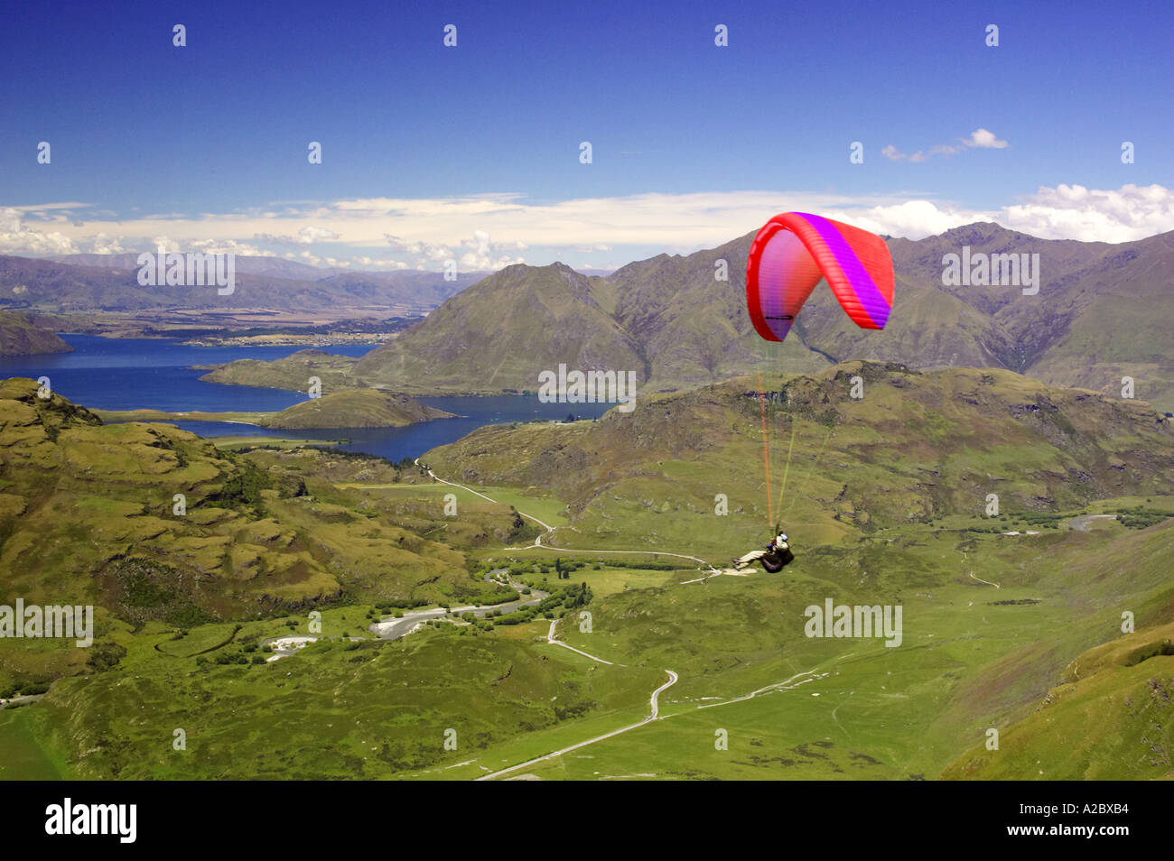 Paraglider Treble Cone Wanaka South Island New Zealand Stock Photo - Alamy