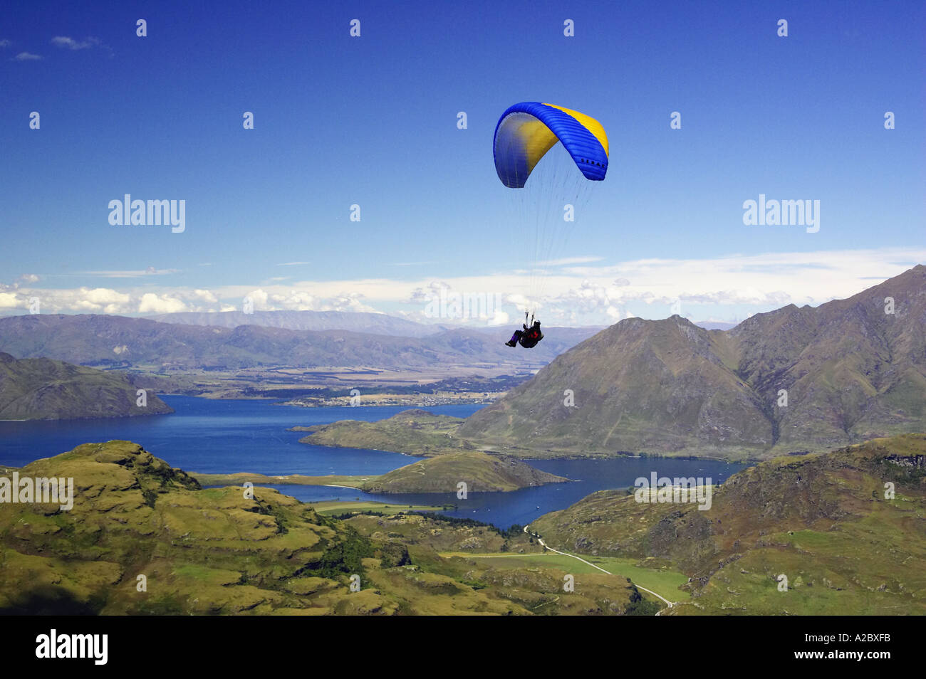 Paraglider Treble Cone Wanaka South Island New Zealand Stock Photo - Alamy