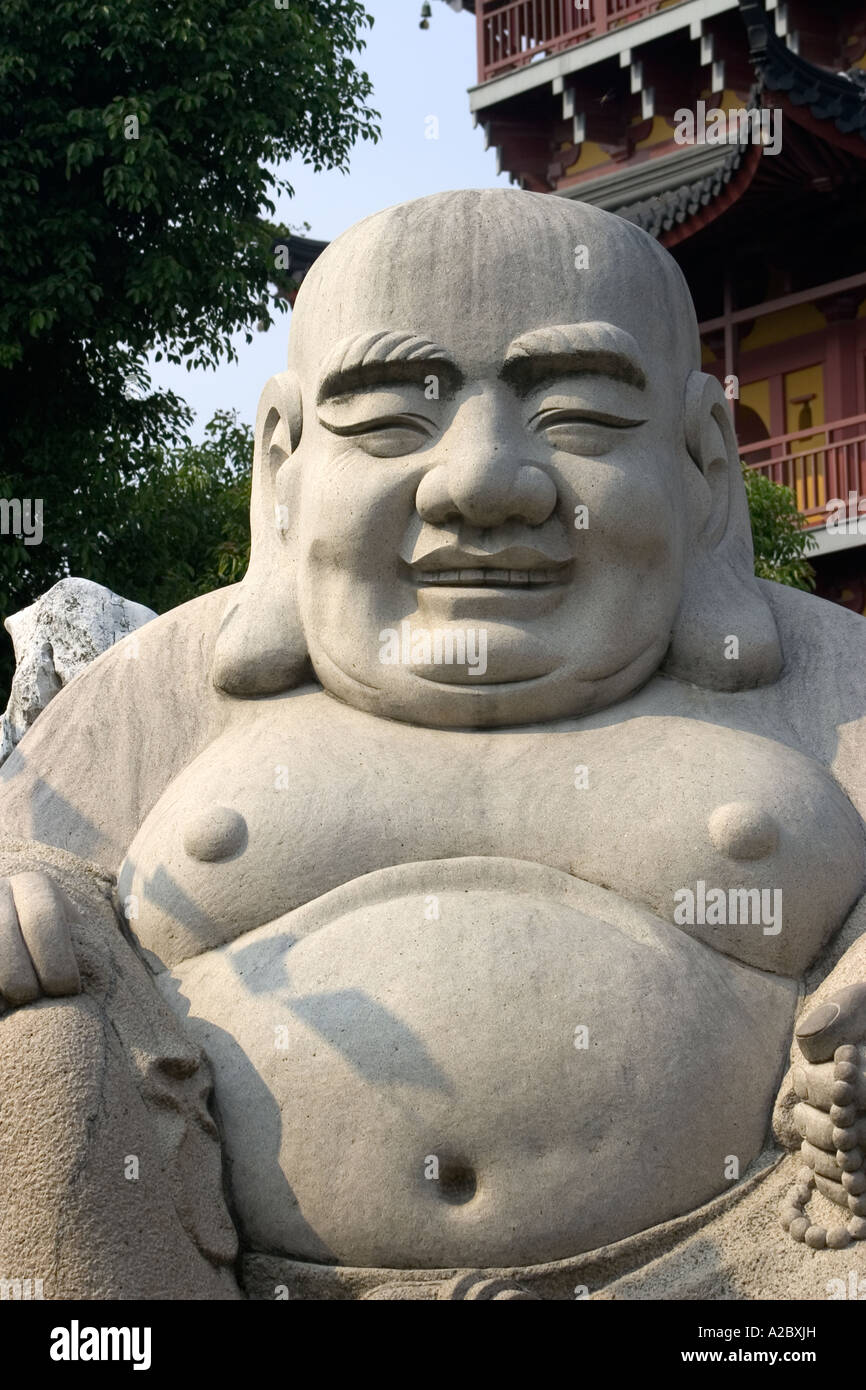 Smiling Buddha statue. Shanghai, China Stock Photo - Alamy