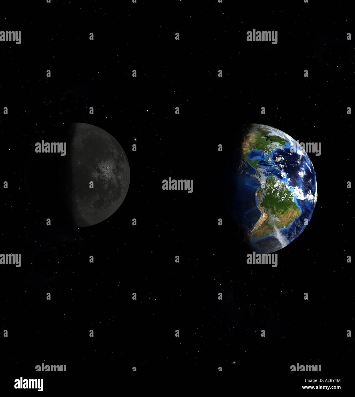 earth and moon Stock Photo - Alamy