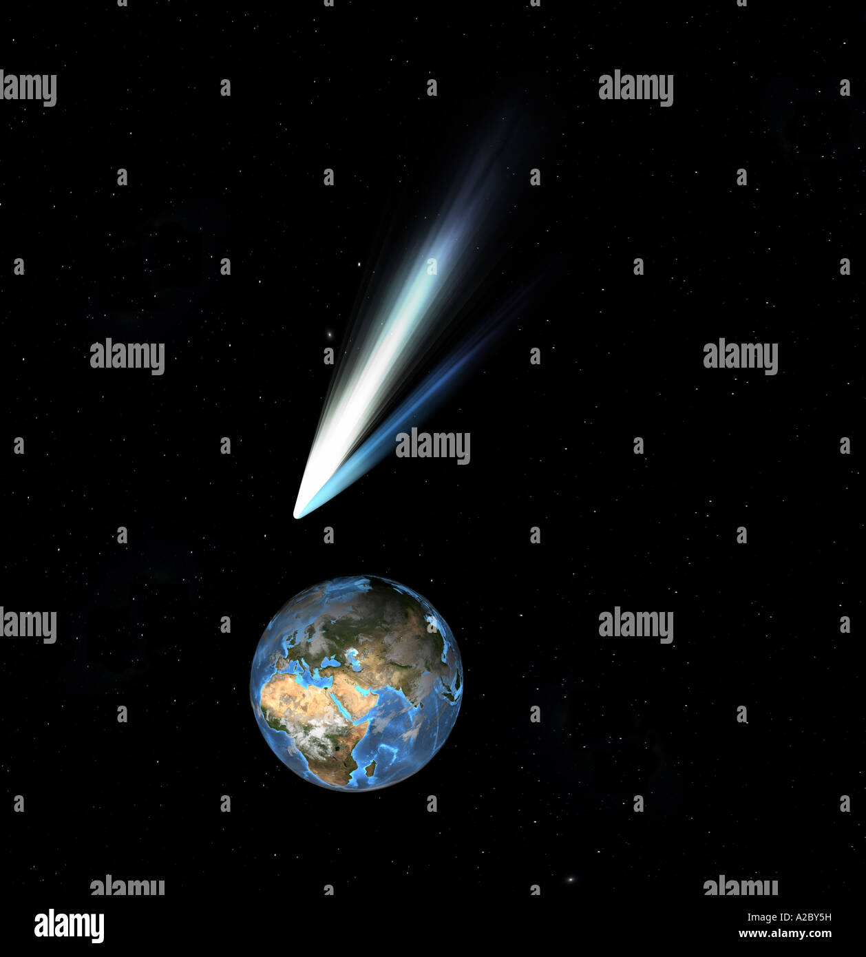 earth with comet Stock Photo - Alamy
