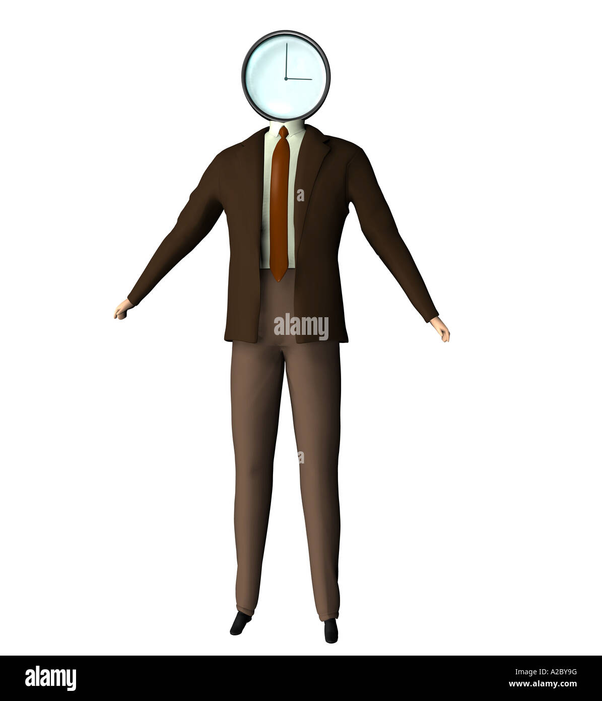 Businessman with clock Stock Photo - Alamy