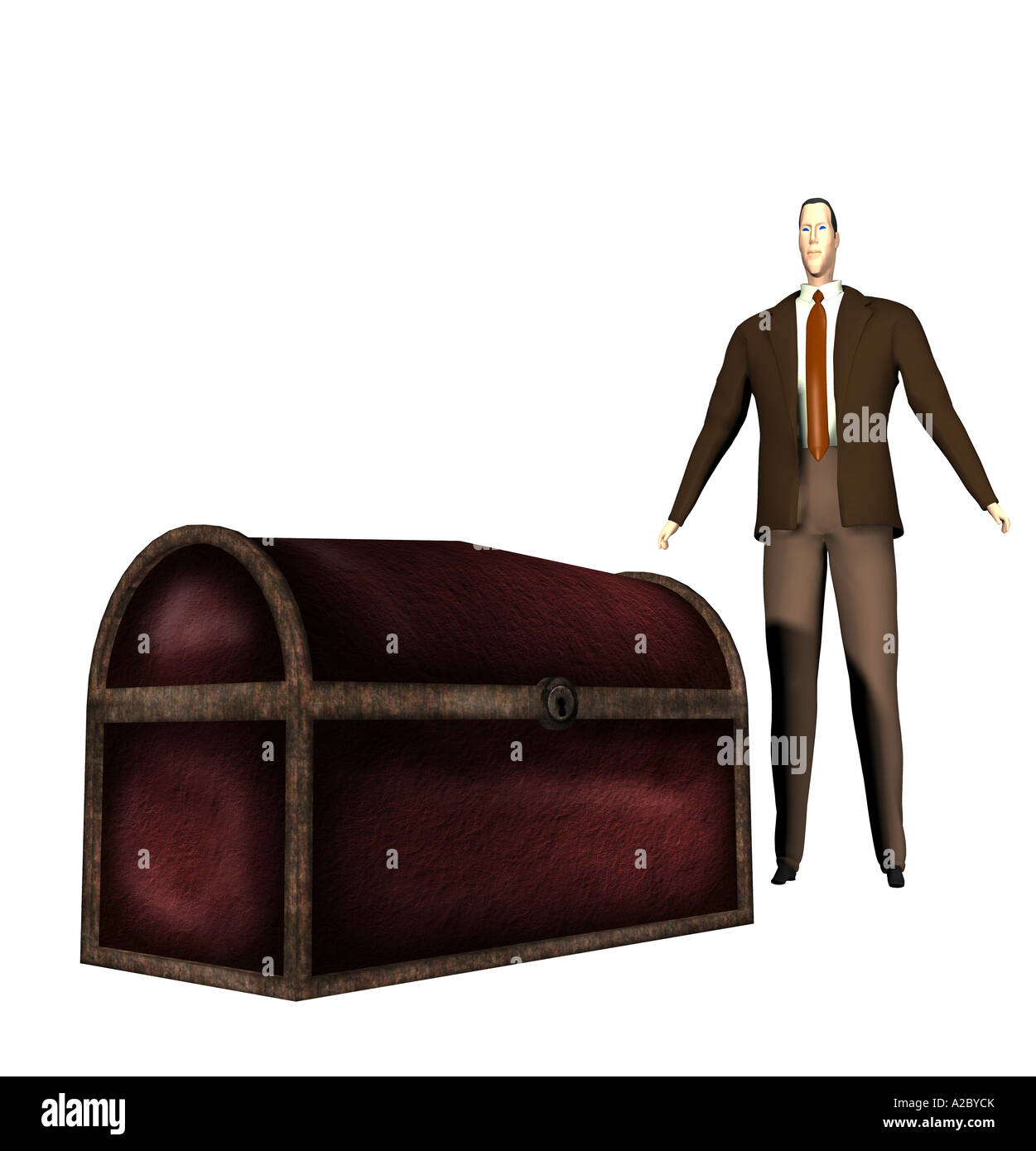 Businessman with treasure Stock Photo - Alamy