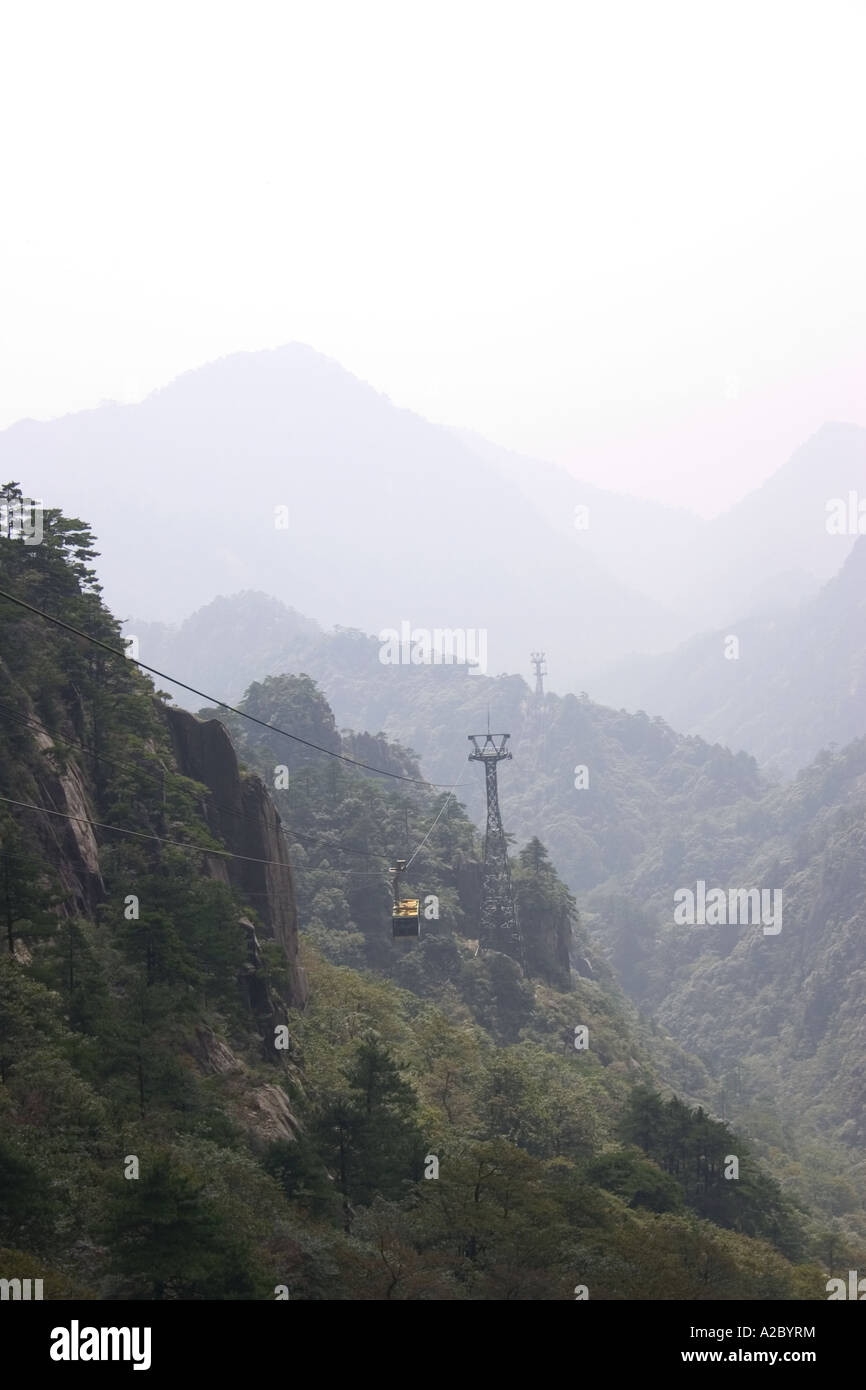Cable car to Beautiful Huangshan (Yellow mountain). China Stock Photo ...