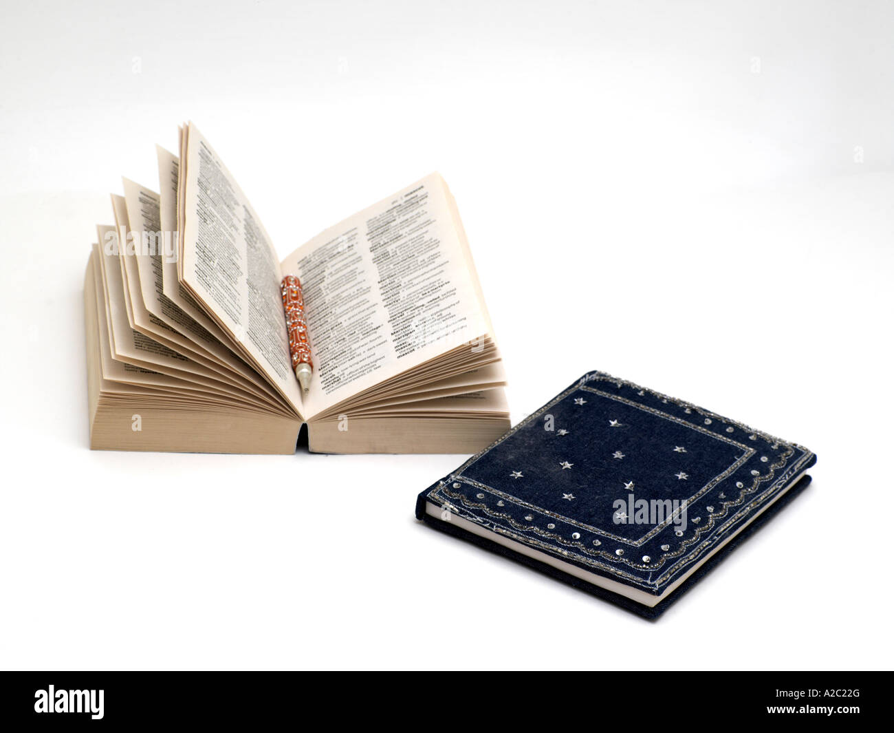 English Dictionary, Note Book, Pen Stock Photo - Alamy