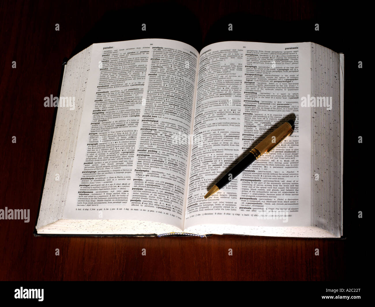Dictionary and Pen Stock Photo - Alamy