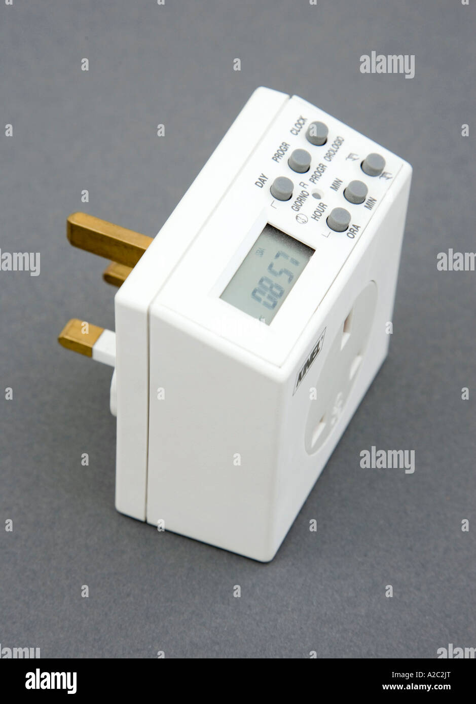240 volt mains power socket with digital timer Stock Photo - Alamy