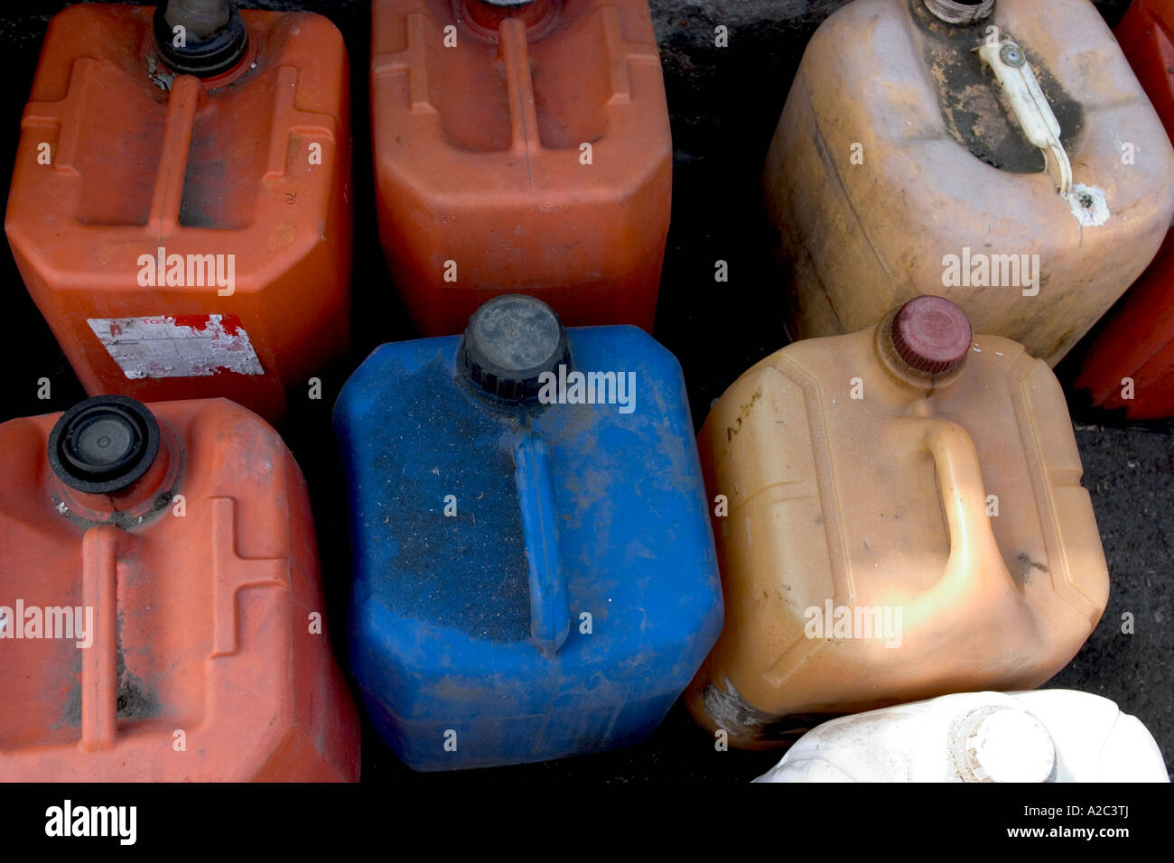 Oil Containers in the backyard of factory Stock Photo - Alamy